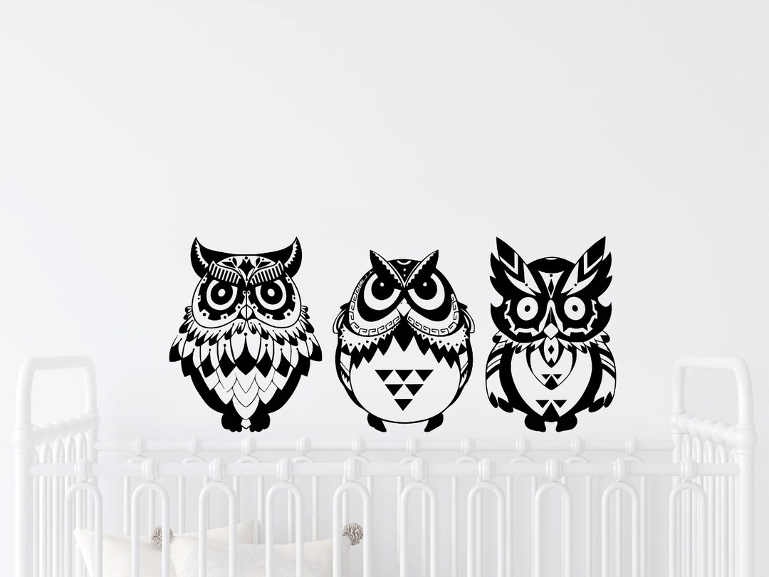 Owls Decal Wall Decal Owl Decal Kids Owlets Wall Art Decal Barn Owl ...