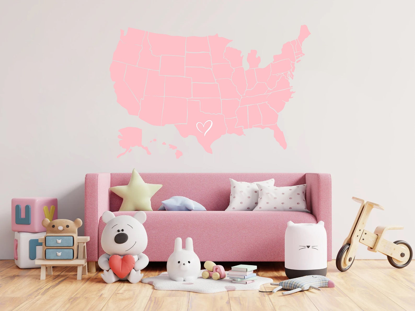 USA Map Decal America Map Decal USA States Decal Virginia Decal USA ...