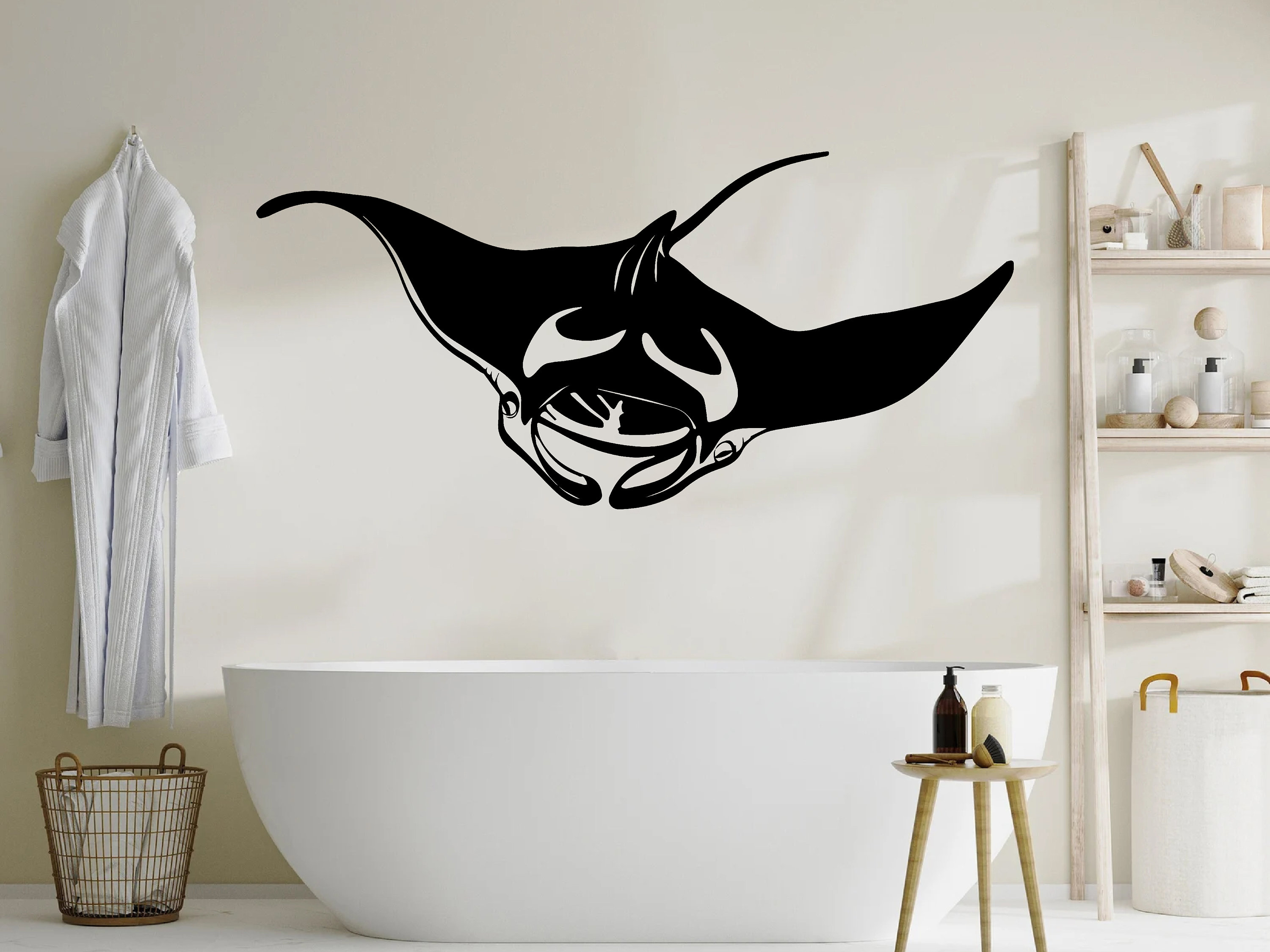 Manta Ray Decal Stingray Decal Flying Fish Wall Decal Ocean Life Decal ...
