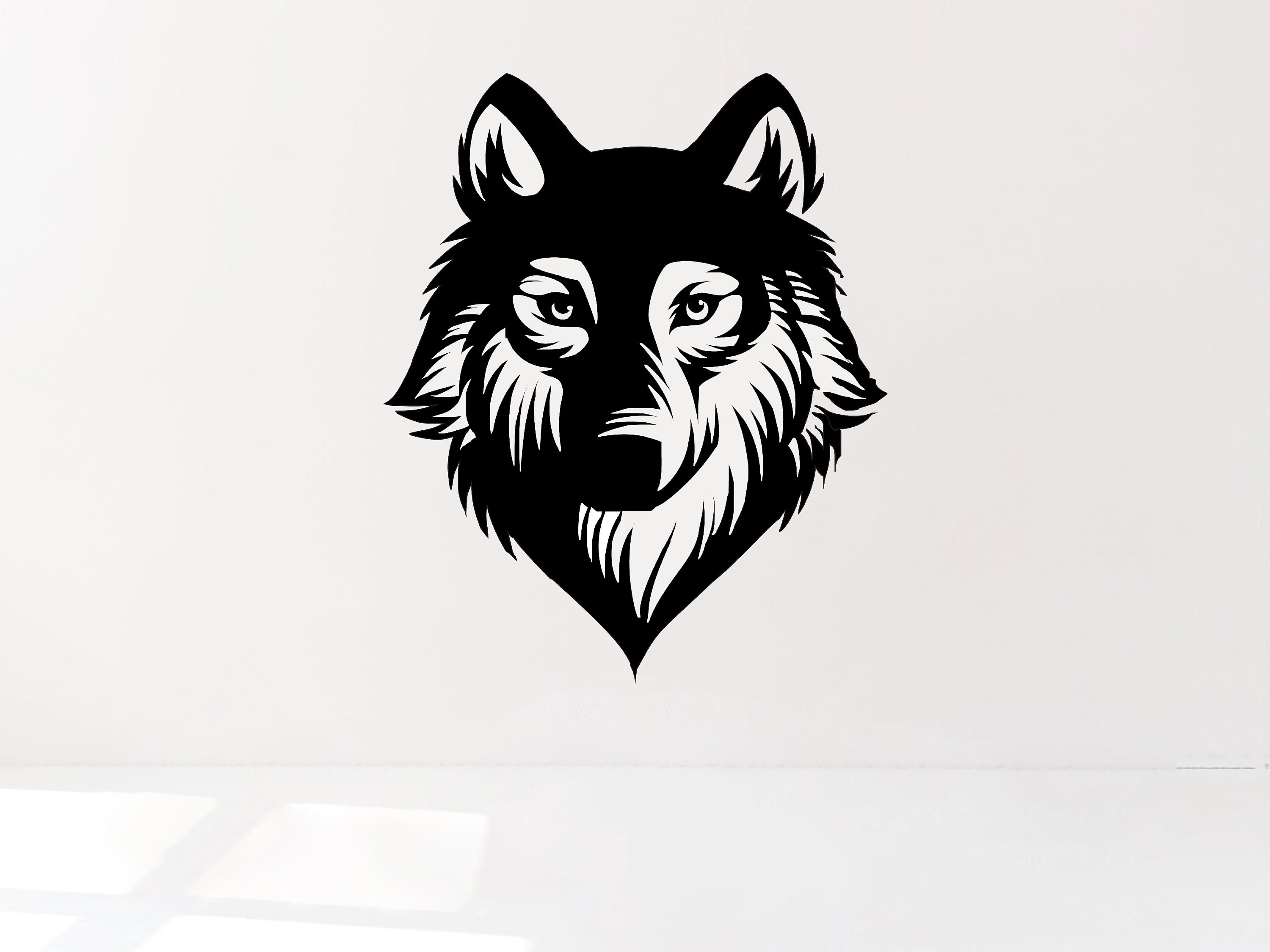 Wolf Vinyl Decal Sticker Wolf Face Vinyl Decal Wolf Head Vinyl Decal ...