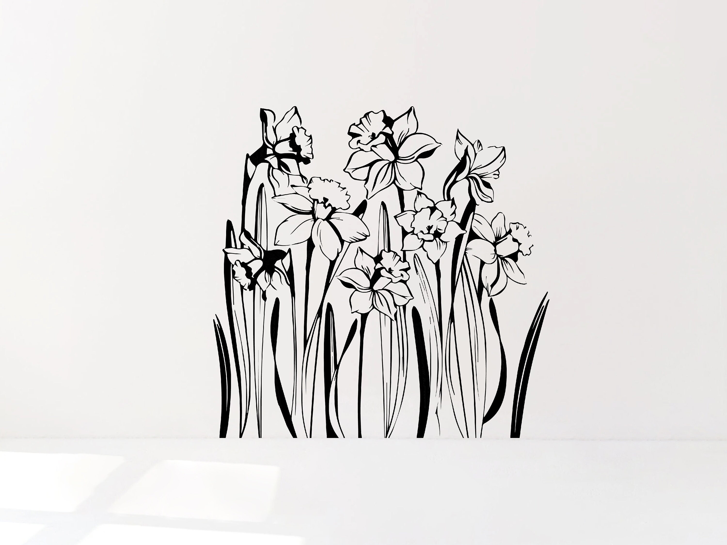 Daffodil Decal Wall Narcissus Decals Flower Decal Flowers Decals ...