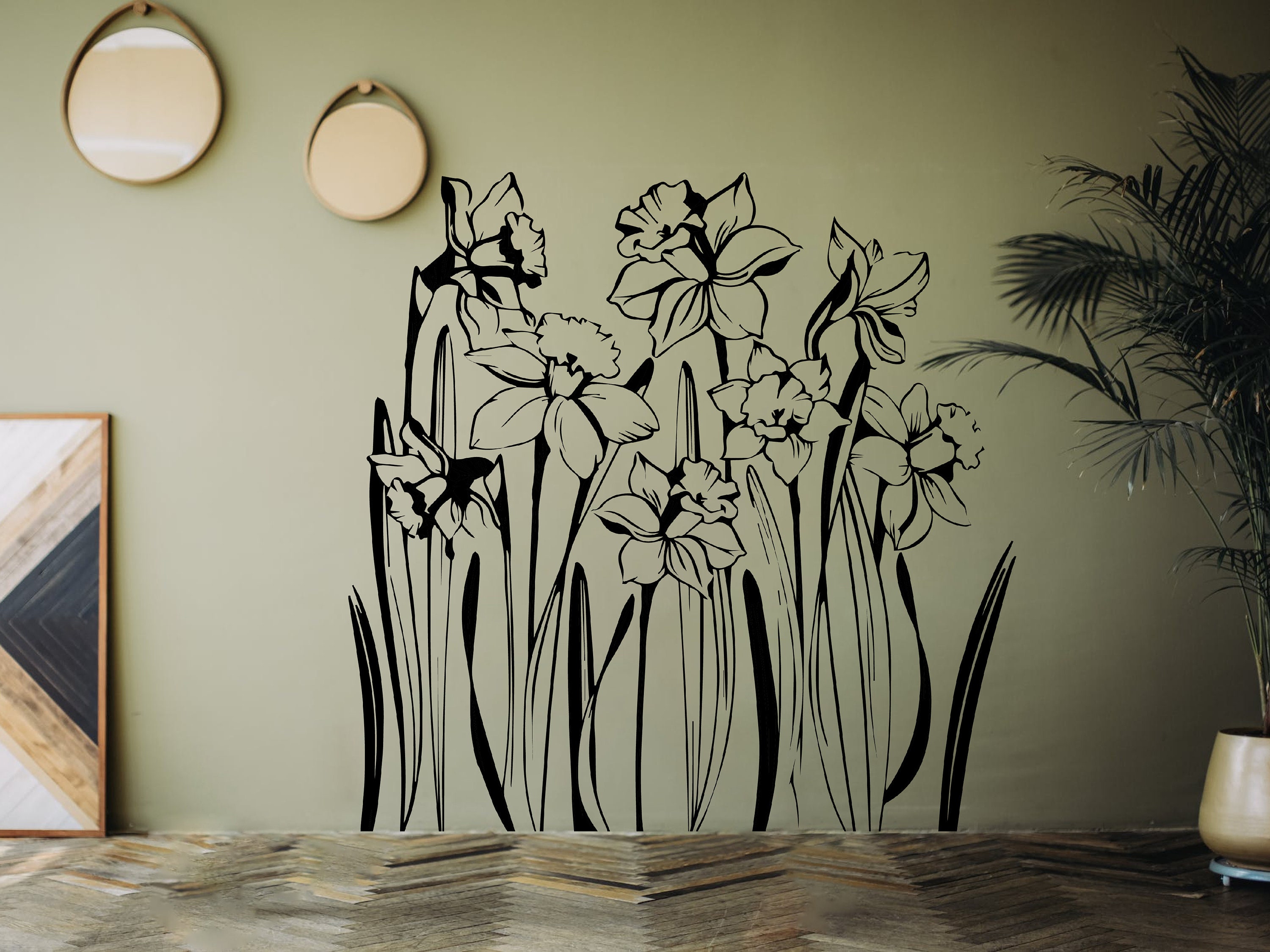 Daffodil Decal Wall Narcissus Decals Flower Decal Flowers Decals ...