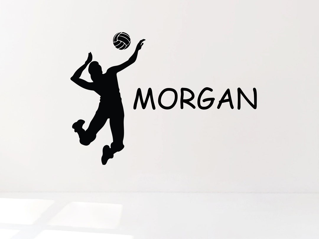 Volleyball Decal Girl Volley Decal Custom Name Decal Personalized Wall ...