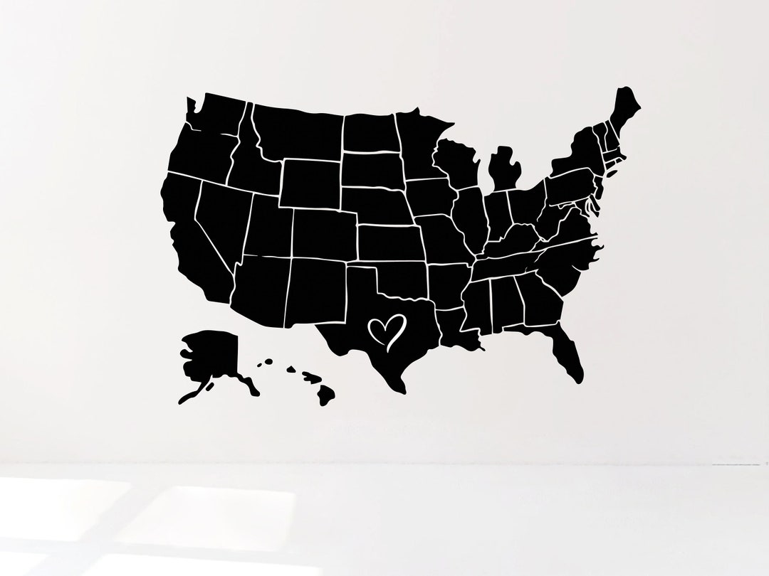 USA Map Decal America Map Decal USA States Decal Virginia Decal USA ...