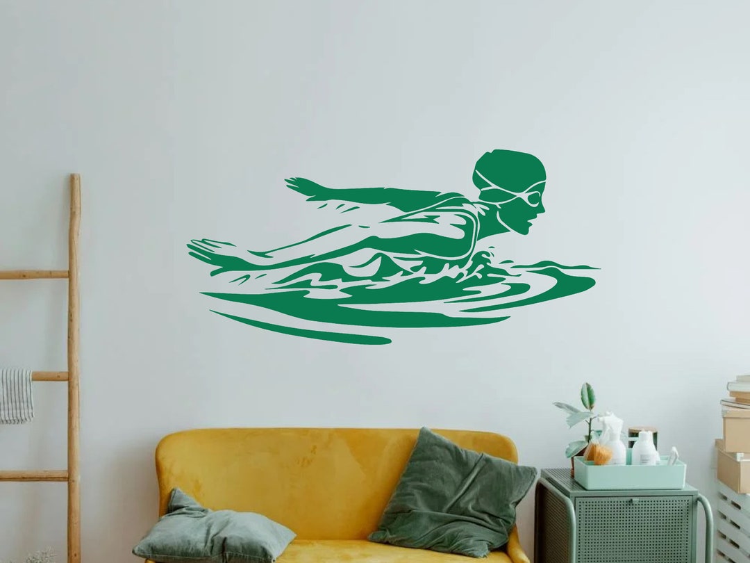 Swim Decal Swimming Decal Swim Team Vinyl Wall Decal Swimmer Girl Decal ...