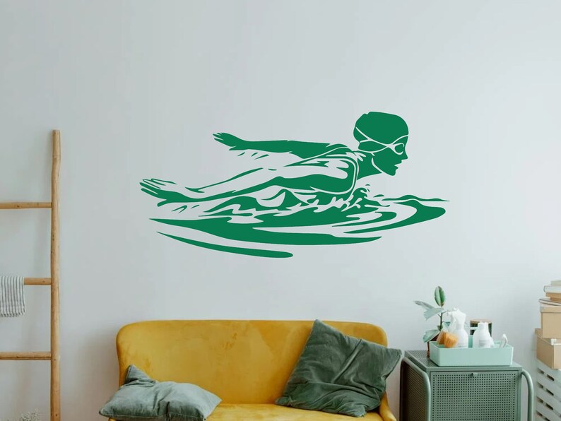 Swim Decal Swimming Decal Swim Team Vinyl Wall Decal Swimmer Girl Decal ...