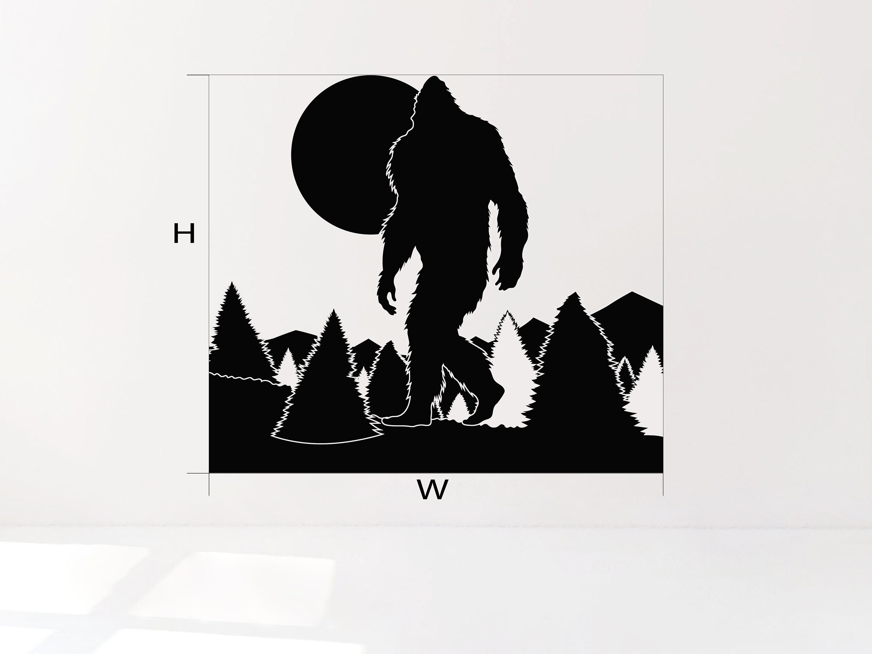 Bigfoot Decal Sasquatch Decal Mountain Forest Bigfoot Decal Car Emblem ...