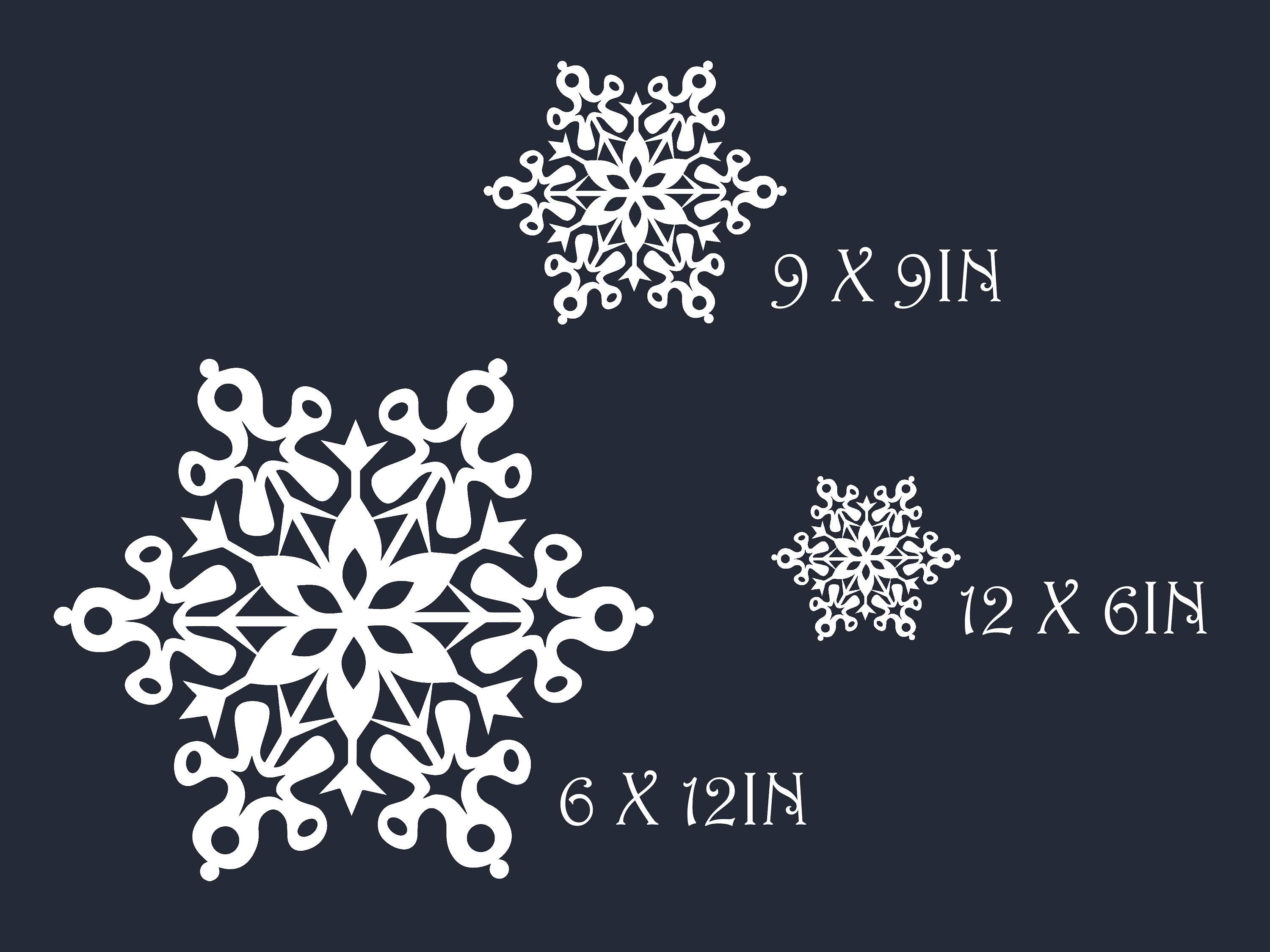 Large Snowflakes Decal Winter Window Decal Shop Window Snowflakes Decal ...
