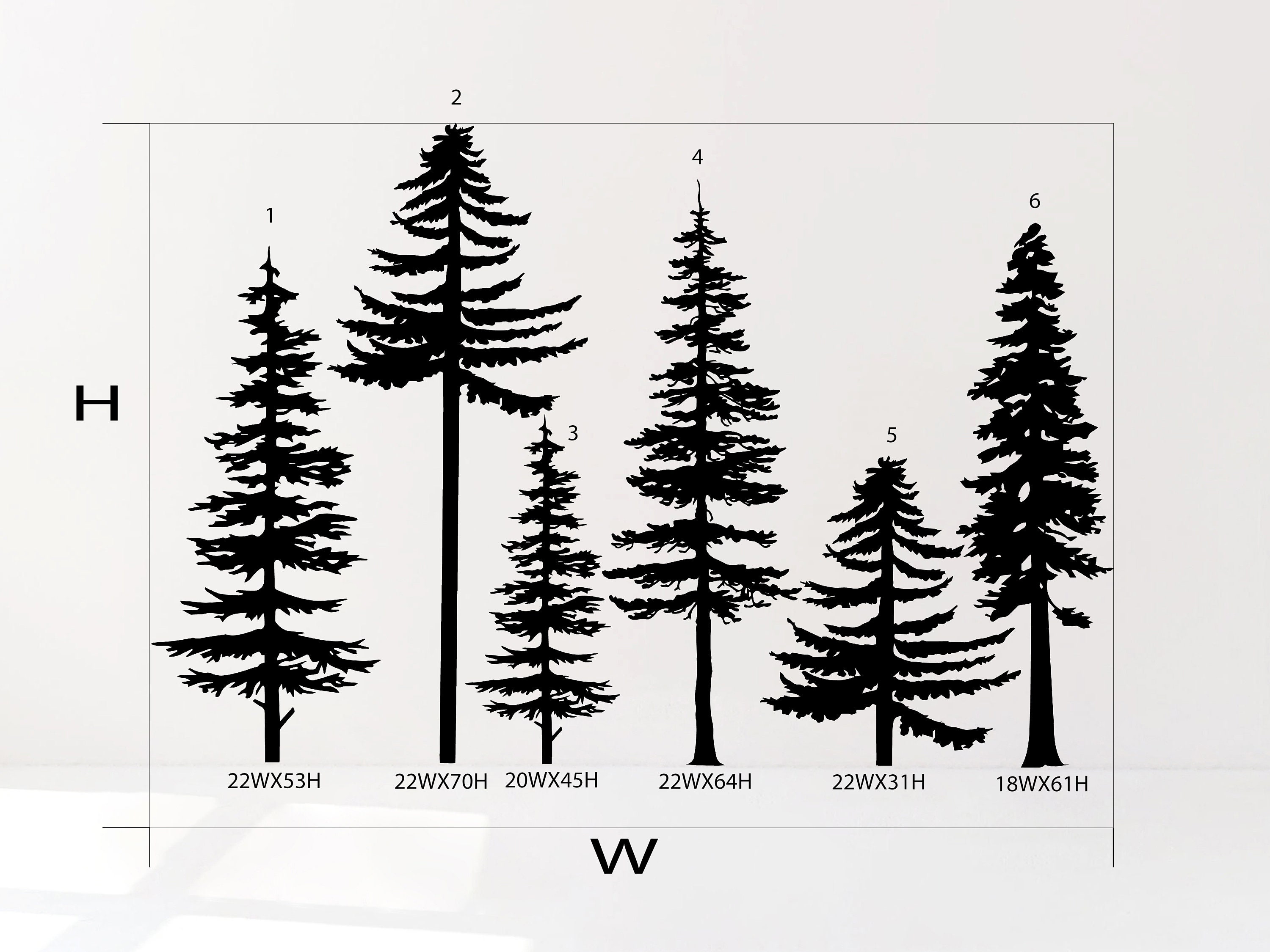 Large Trees Wall Decal Forest Wall Decal Large Forest Wall Decal Kids ...