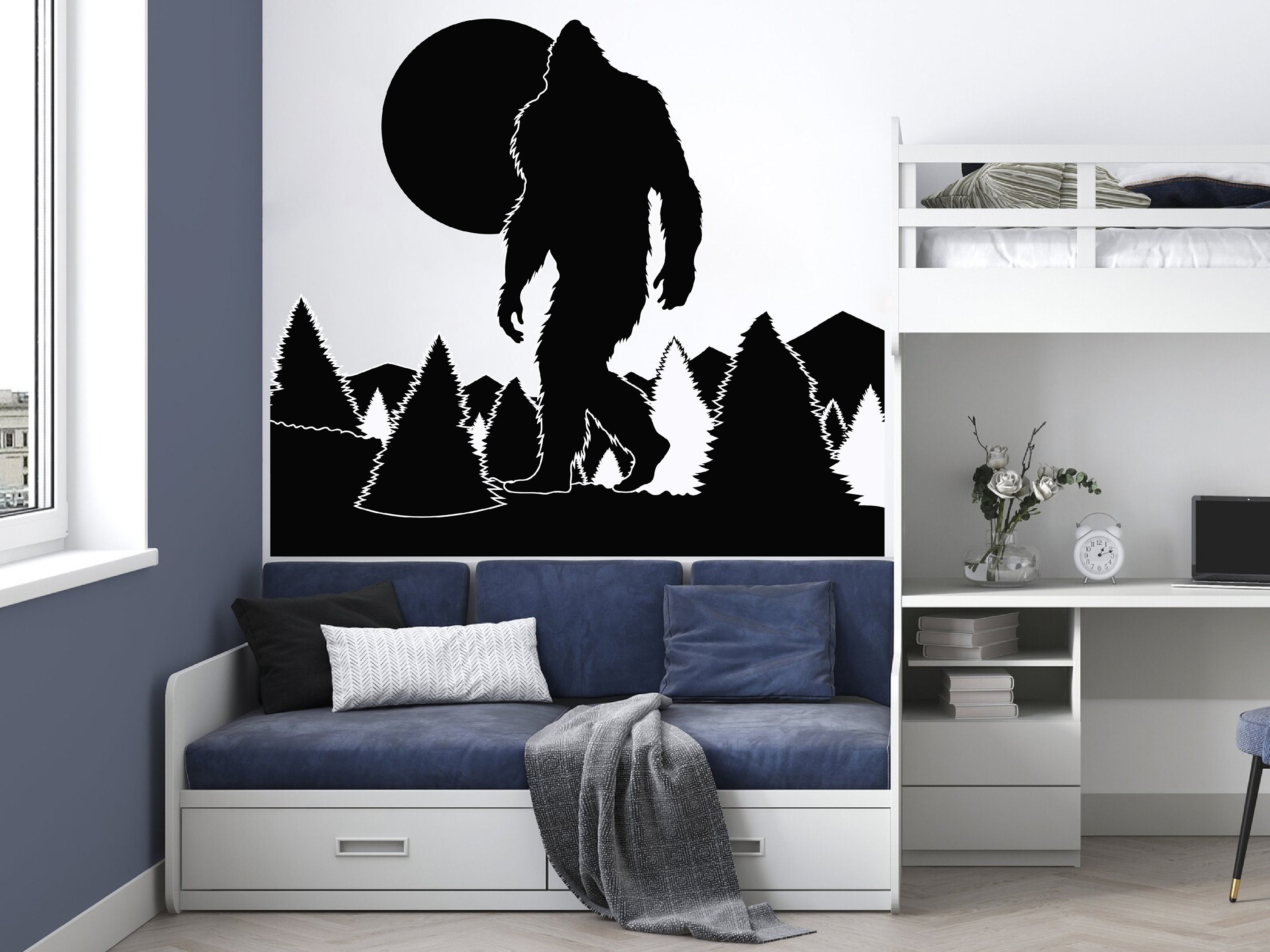 Bigfoot Decal Sasquatch Decal Mountain Forest Bigfoot Decal Car Emblem ...