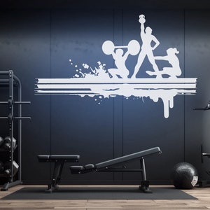 Sport Decal Gym Decal Workout Vinyl Gym Wall Decal Fitness Collage ...