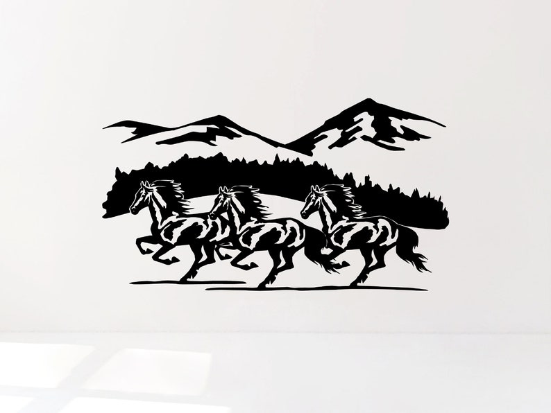 Wild Horses Vinyl Decal Sticker Horse Vinyl Decal Mustang Vinyl Decal ...