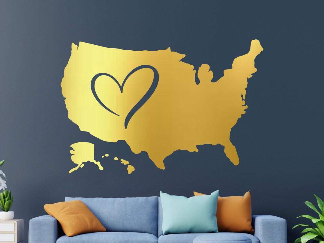USA Map Decal USA Love Decal USA Map Car Decal America Decal Map Car ...