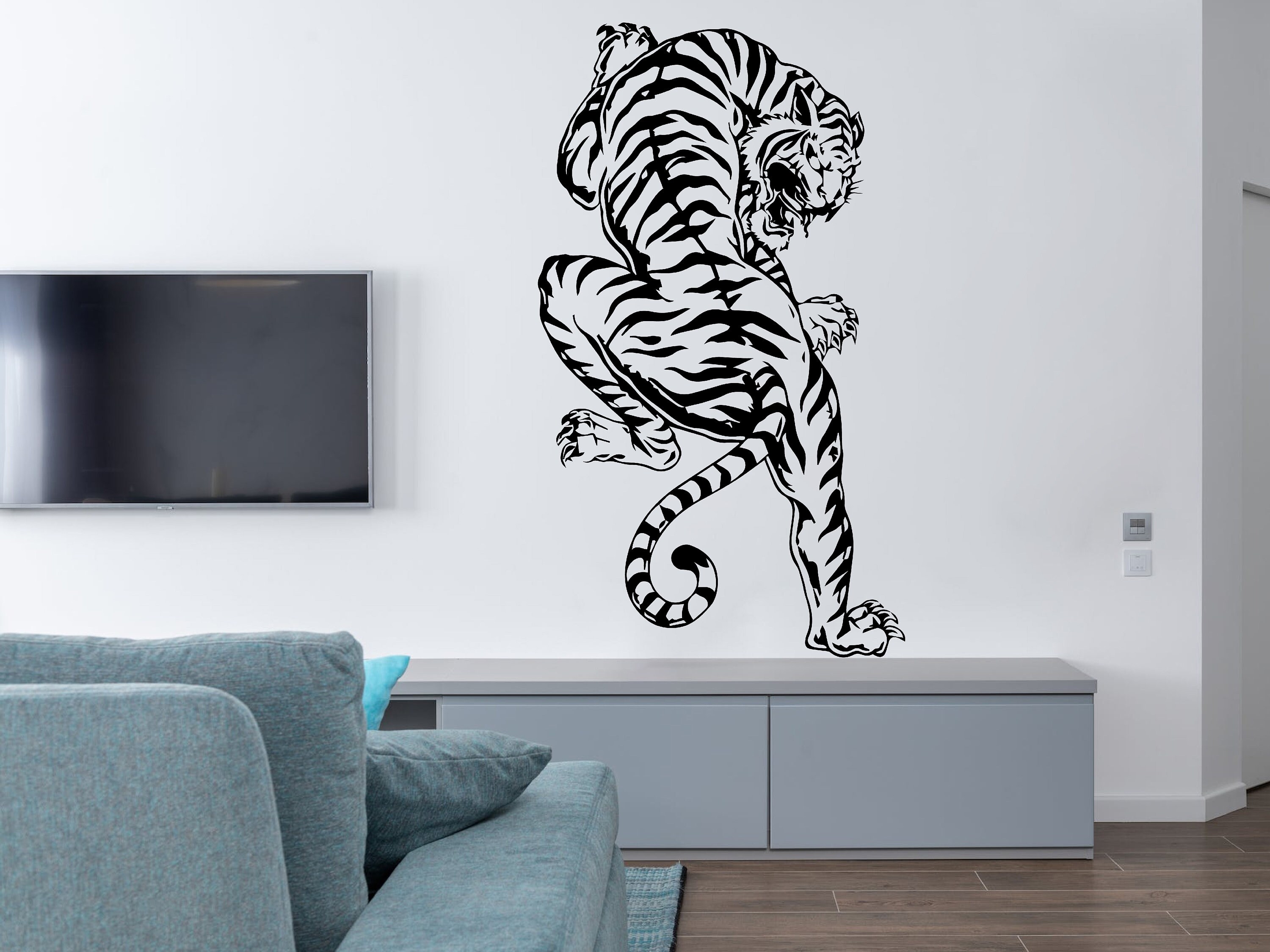 Fierce Tiger Decal Angry Tiger Decal Aggressive Tiger Decal Tiger Decal ...