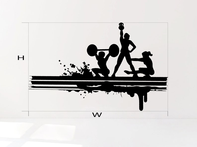 Sport Decal Gym Decal Workout Vinyl Gym Wall Decal Fitness Collage ...