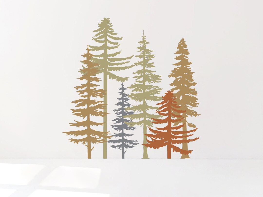 Large Trees Wall Decal Forest Wall Decal Large Forest Wall Decal Kids ...