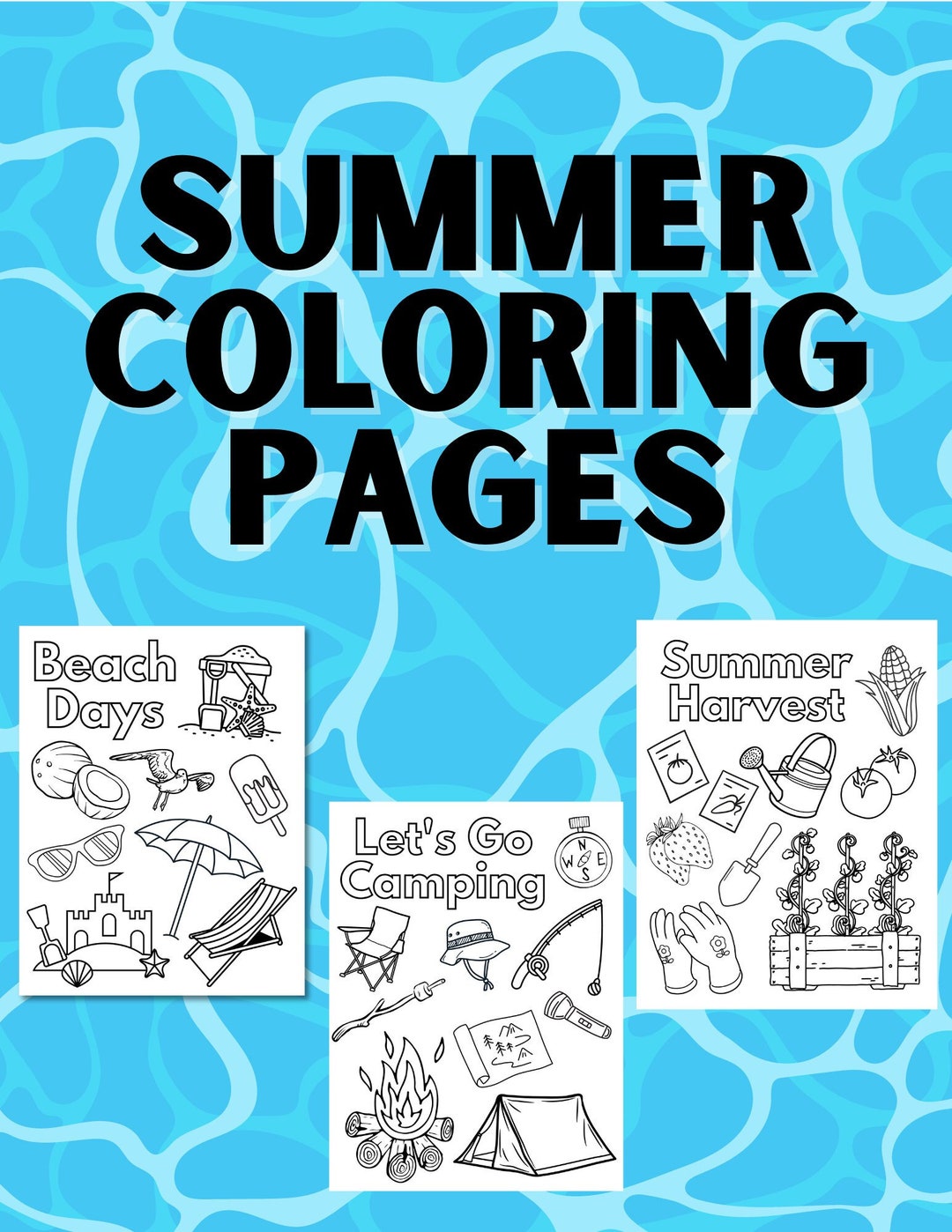 Summer Coloring Book for Kids - Etsy