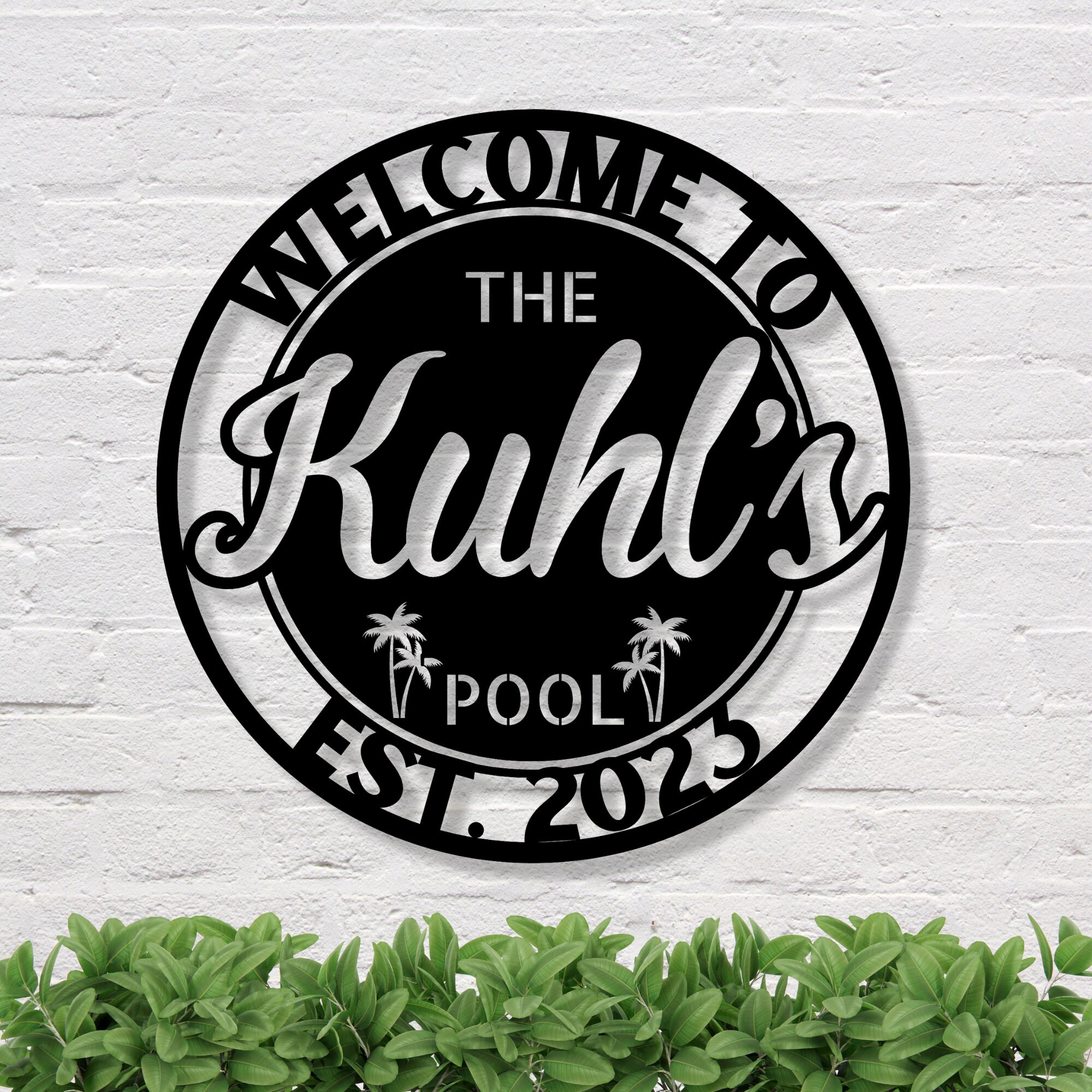 Personalized Backyard Pool Metal Sign / Outdoor Wall Decor / Metal Wall ...