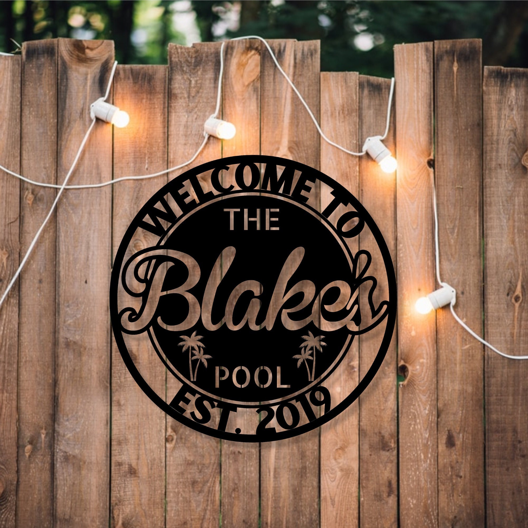 Personalized Backyard Pool Metal Sign / Outdoor Wall Decor / Metal Wall ...