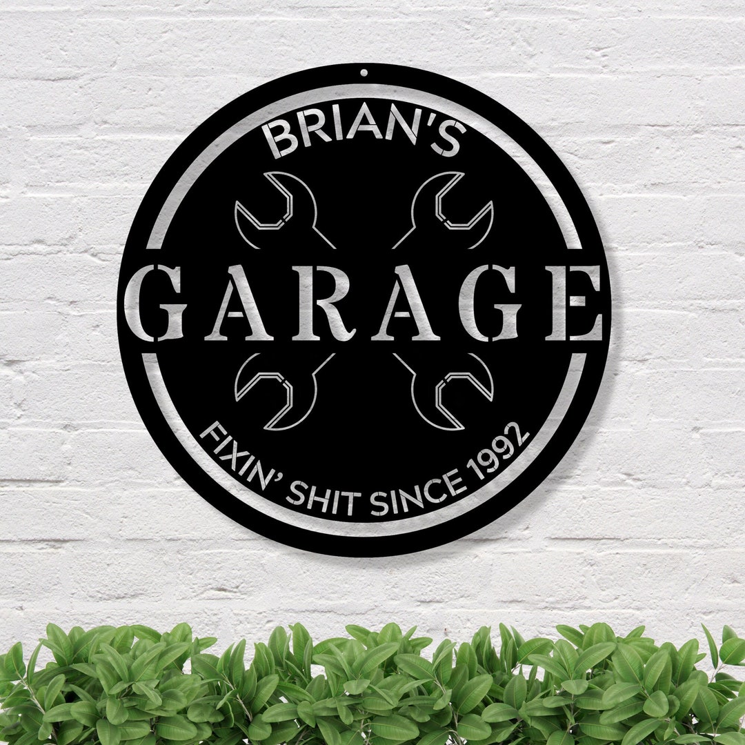 Personalized Garage Sign, Metal Sign for Garage, Custom Garage Sign ...
