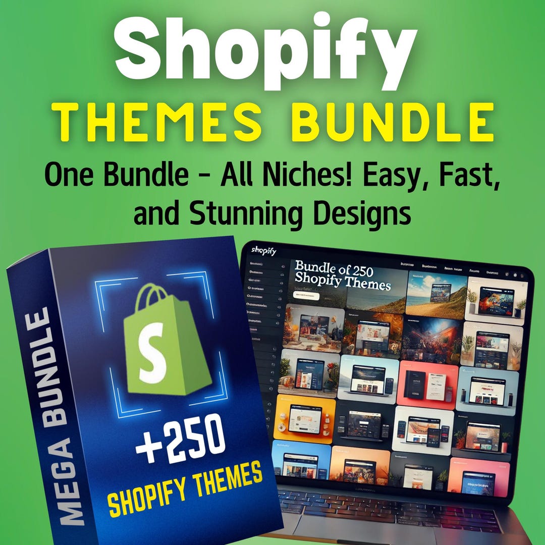 Shopify Themes Bundle, 250 Premium Shopify Themes for Every Niche ...