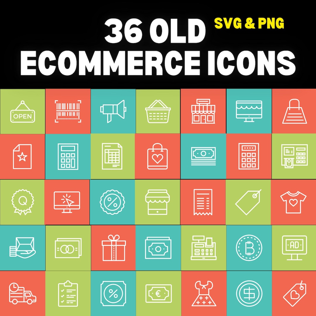 Ecommerce Symbols, Ecommerce Icons Bundle, SVG & PNG Line Icons for ...