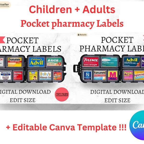 Pocket Pharmacy Labels - Etsy