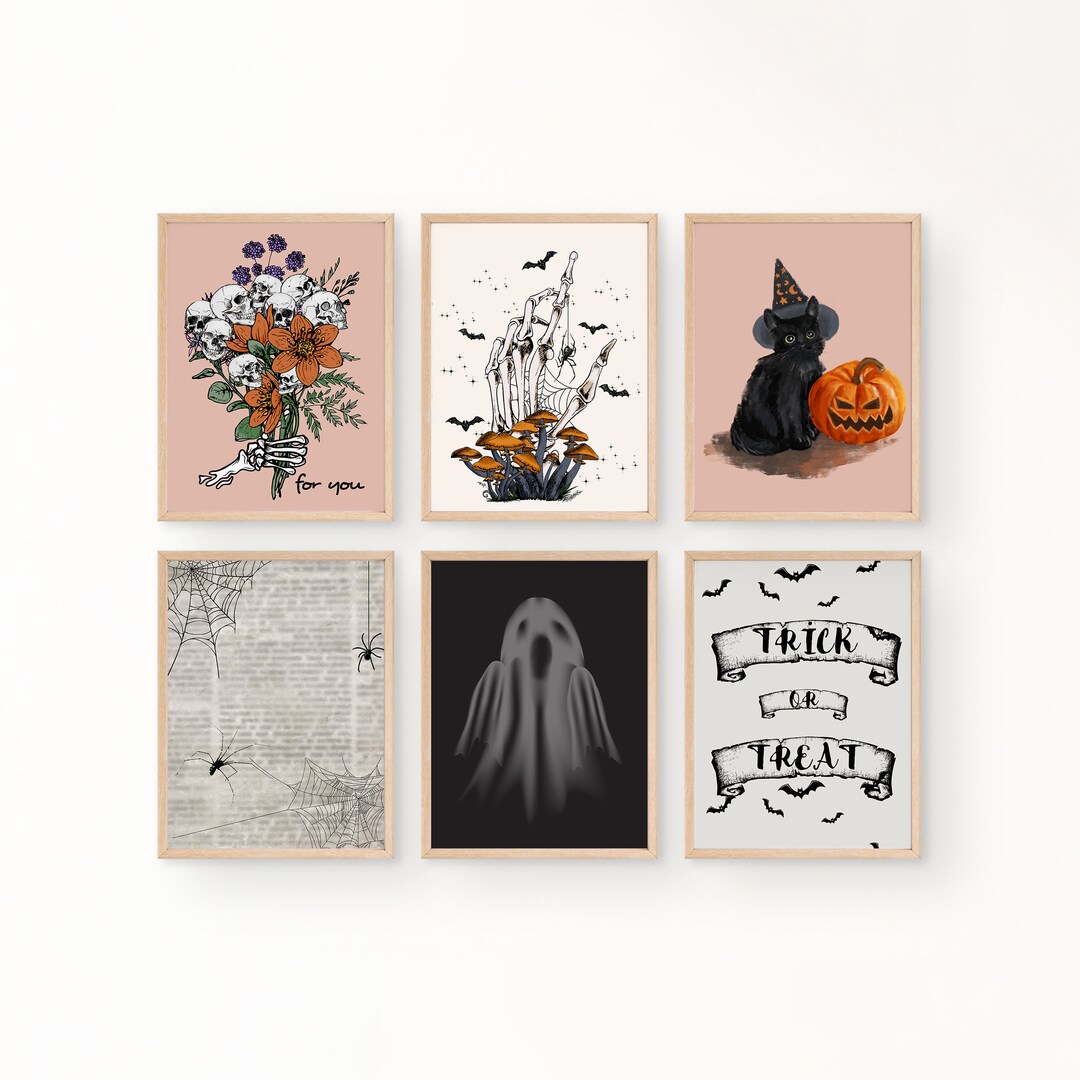 Halloween Digital Wallpaper Set Ghosts, Cats, Skulls, Pumpkins ...