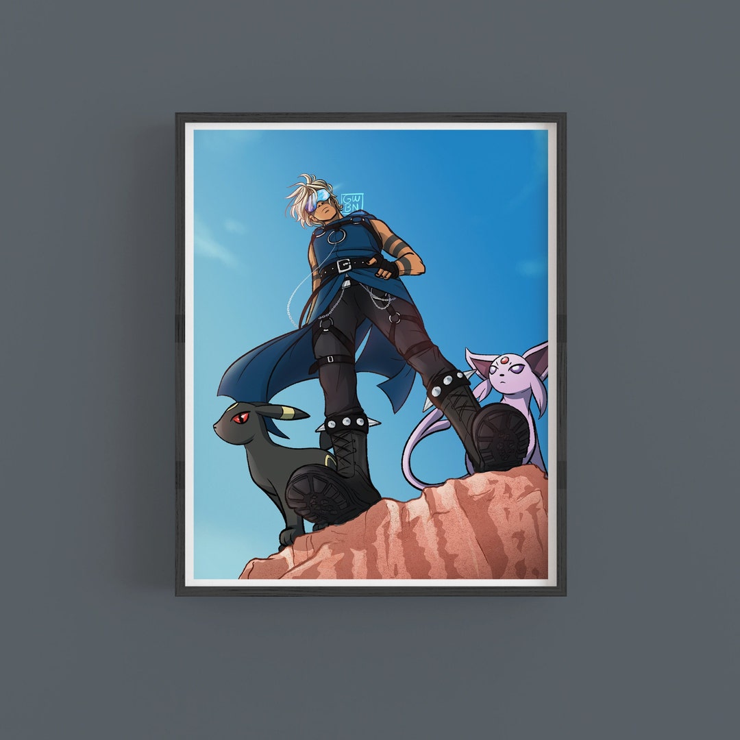 Pokemon Colosseum Wes Umbreon Espeon Art Print Wall Art Print, Unframed ...
