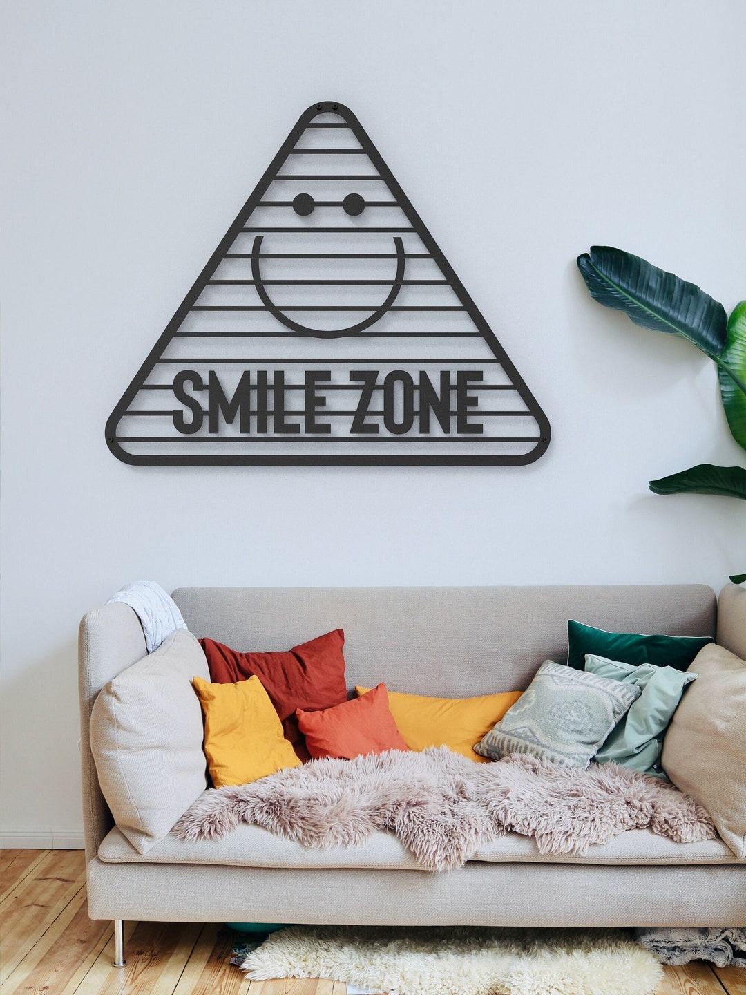 Smile Zone Wall Art, Smile Zone Metal Wall Decor, Smile Sign, Smiley ...