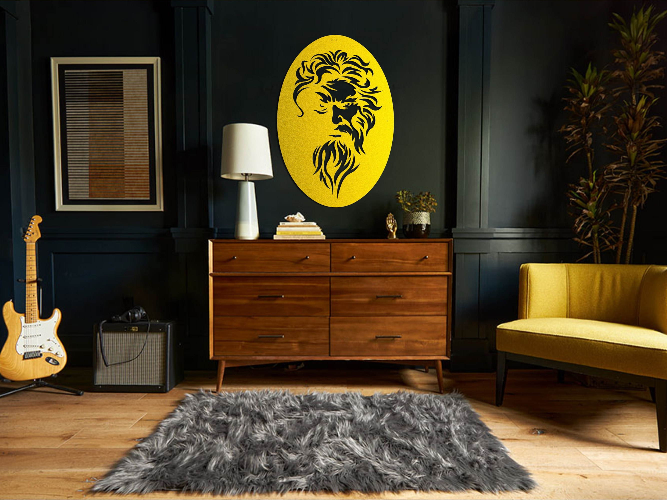 Zeus, God of Thunder, Large Metal Wall Decor, Original Room Decor ...