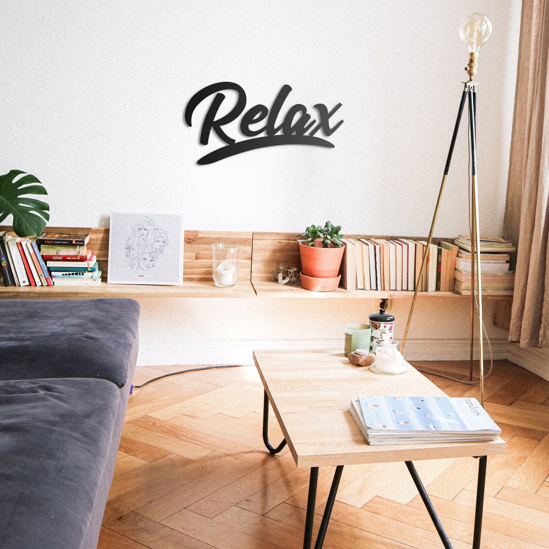 Relax Wall Art, Motivational, Large Metal Wall Decor, Original, Study ...