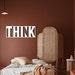 Think Wall Sign, Large Metal Wall Decor, Aesthetic, Room Decor ...
