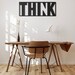 Think Wall Sign, Large Metal Wall Decor, Aesthetic, Room Decor ...
