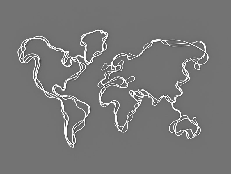 Metal World Map Metal Wall Decor Map Metal Art World Line - Etsy Metal World Map Metal Wall Decor Map Metal Art World Line - Etsy