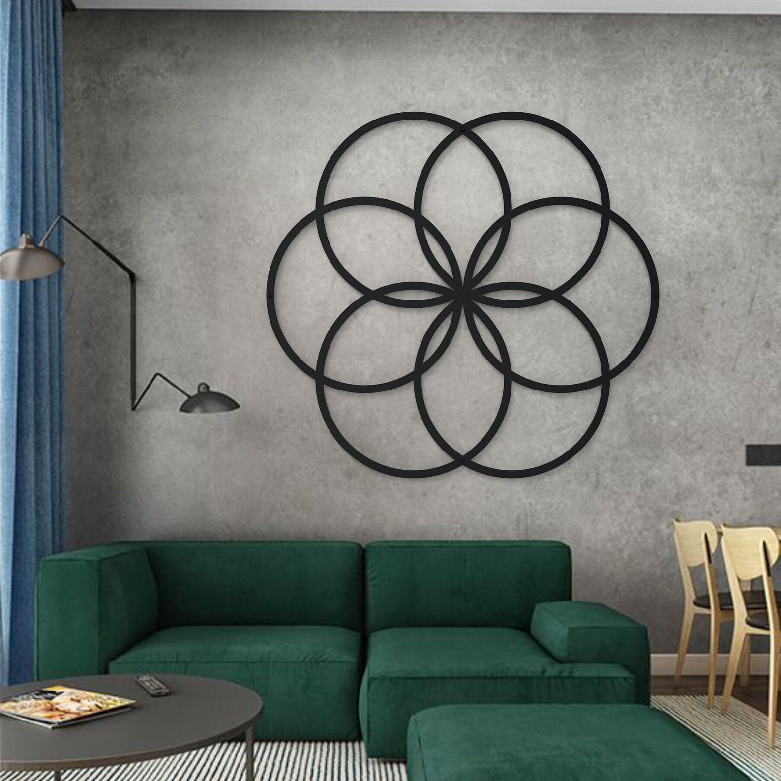 Metal Circles Wall Decor, Abstract Metal Wall Art, Large Metal Wall ...