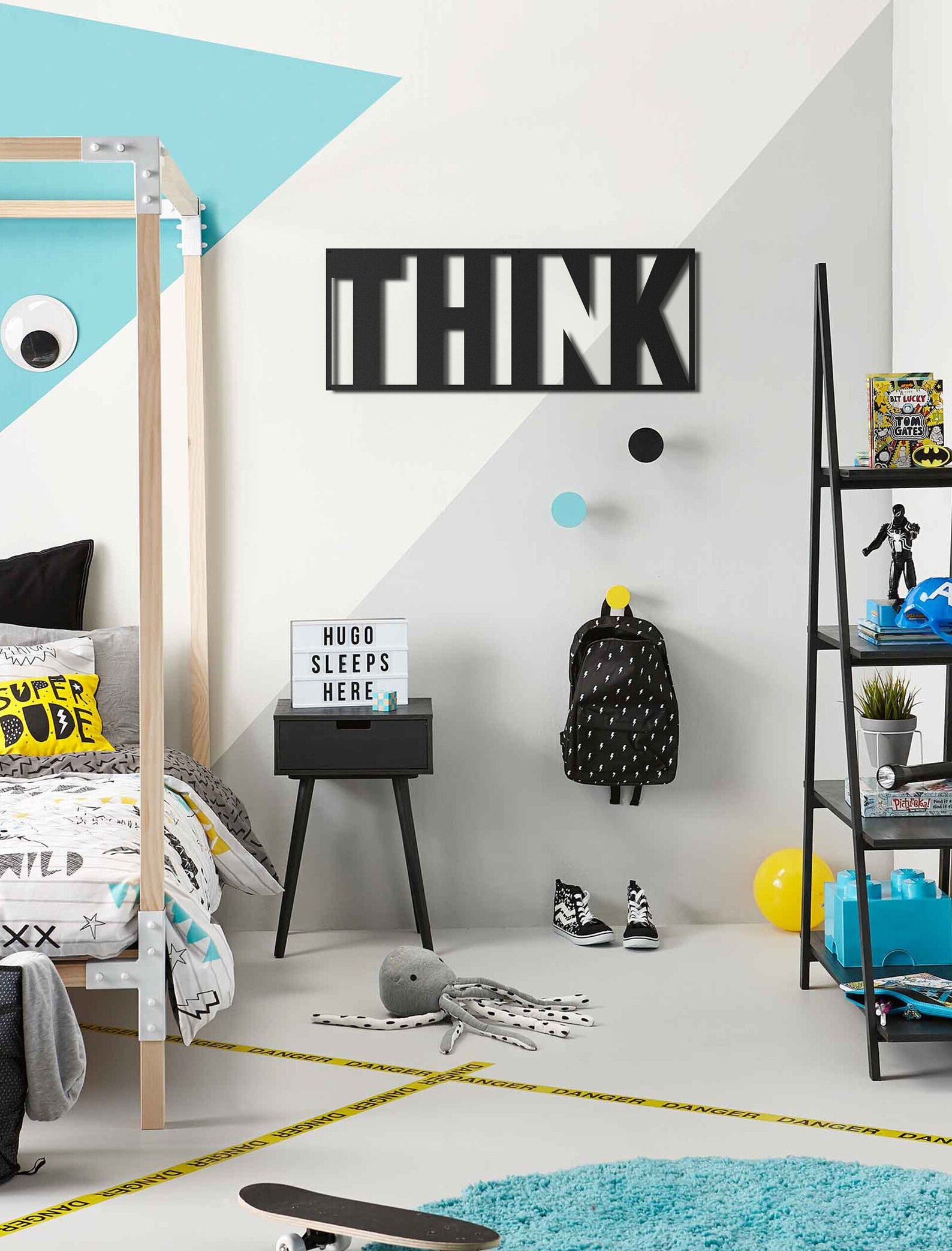 Think Wall Sign, Large Metal Wall Decor, Aesthetic, Room Decor ...