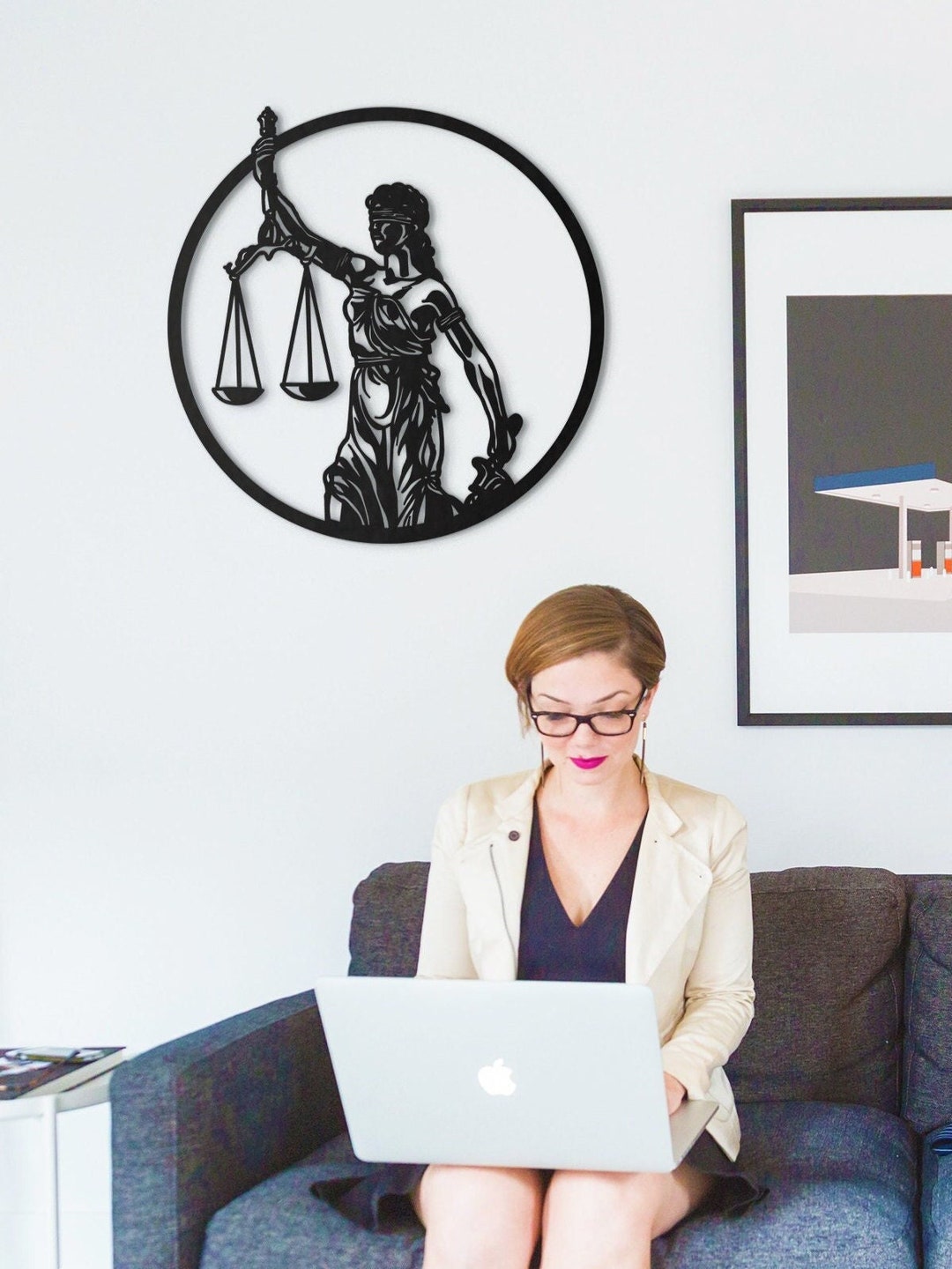 Themis Statue Metal Wall Decor, Themis Wall Decor, Metal Wall Decor ...