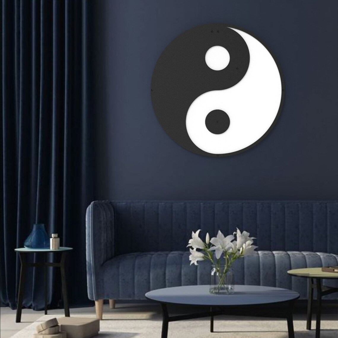 Yin Yang Metal Wall Decor, Boho Metal Wall Art, Yoga Studio Decor ...