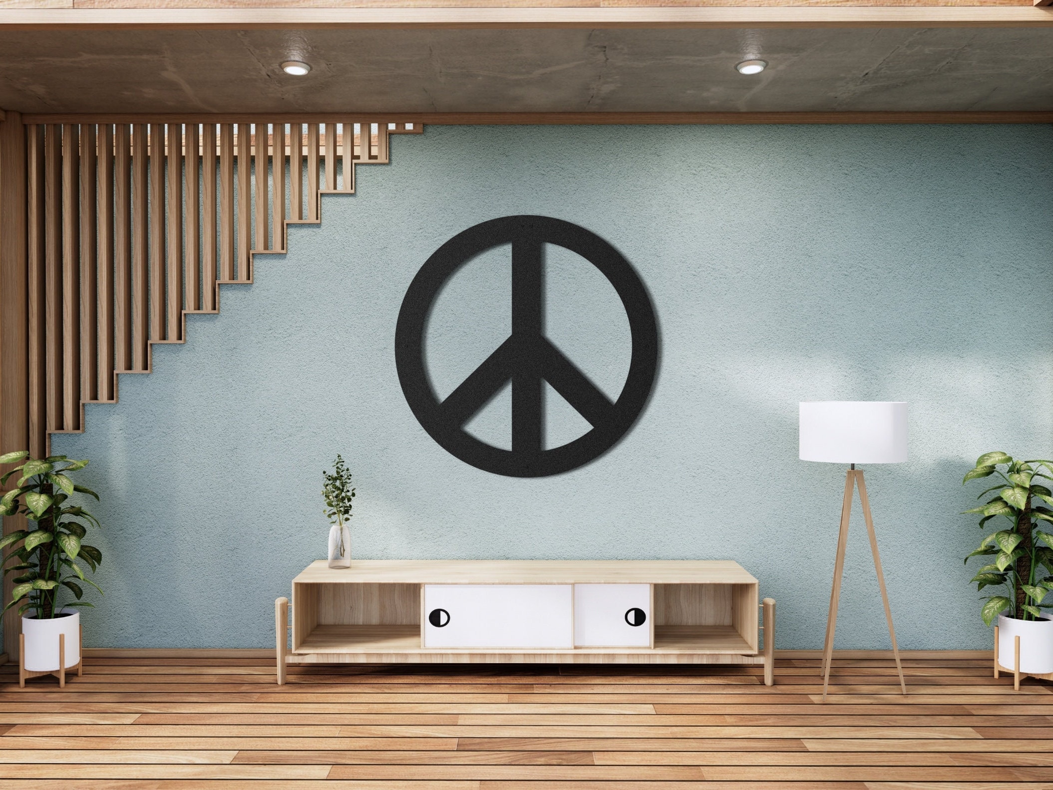 Peace Symbol Metal Wall Decor, Large Metal Wall Art, Modern Wall Art ...