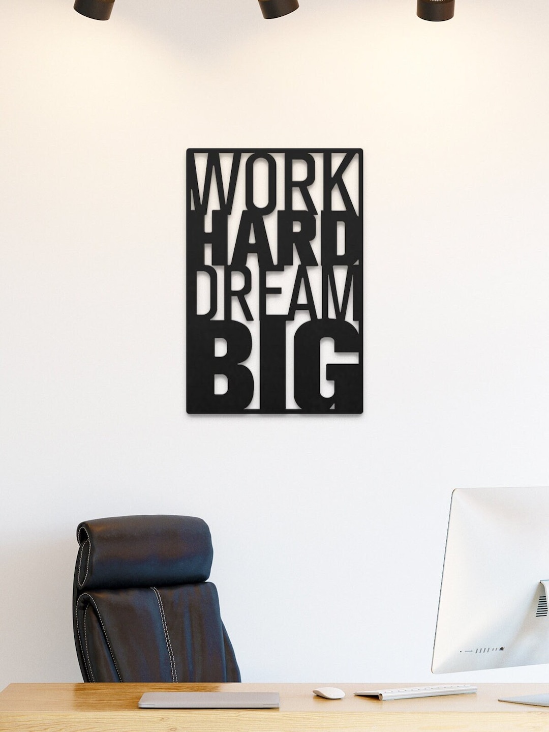 Work Hard Dream Big Metal Wall Decor, Motivation Quote Metal Wall Decor ...