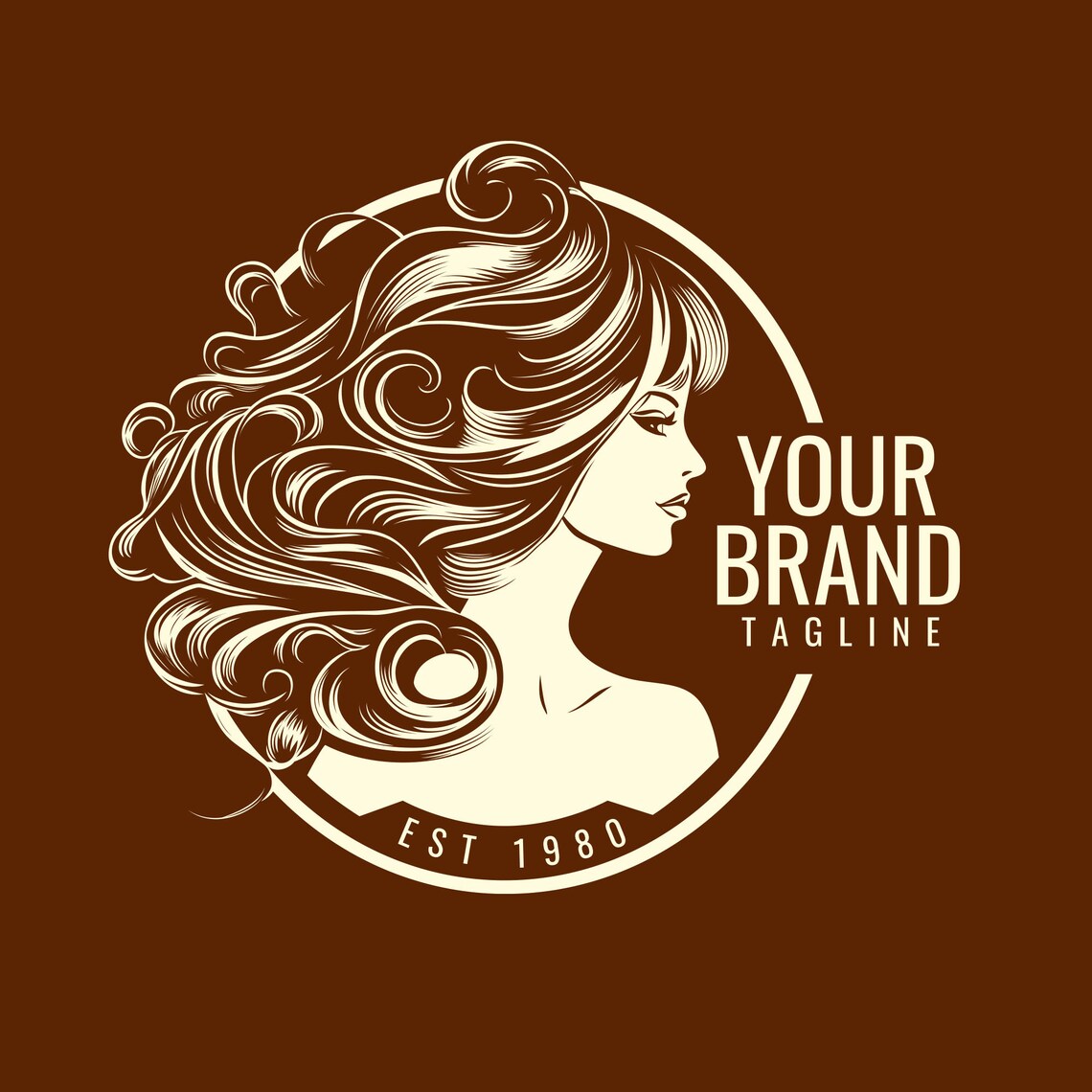 Salon Logo Template, Beauty Emblem, Hair & Spa Symbol, Customizable ...