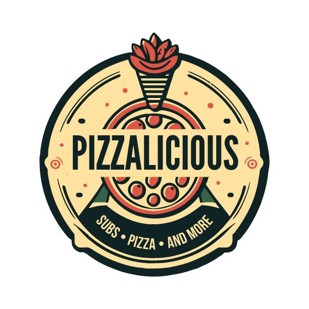 Pizza Logo Template, Food Truck Emblem, Restaurant Design, Customizable ...