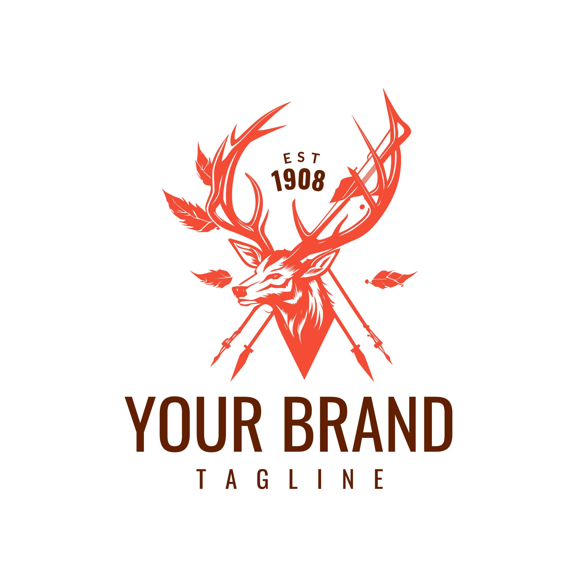 Deer Hunting Logo Template | Outdoor Emblem | Hunting Club Badge | Buck ...