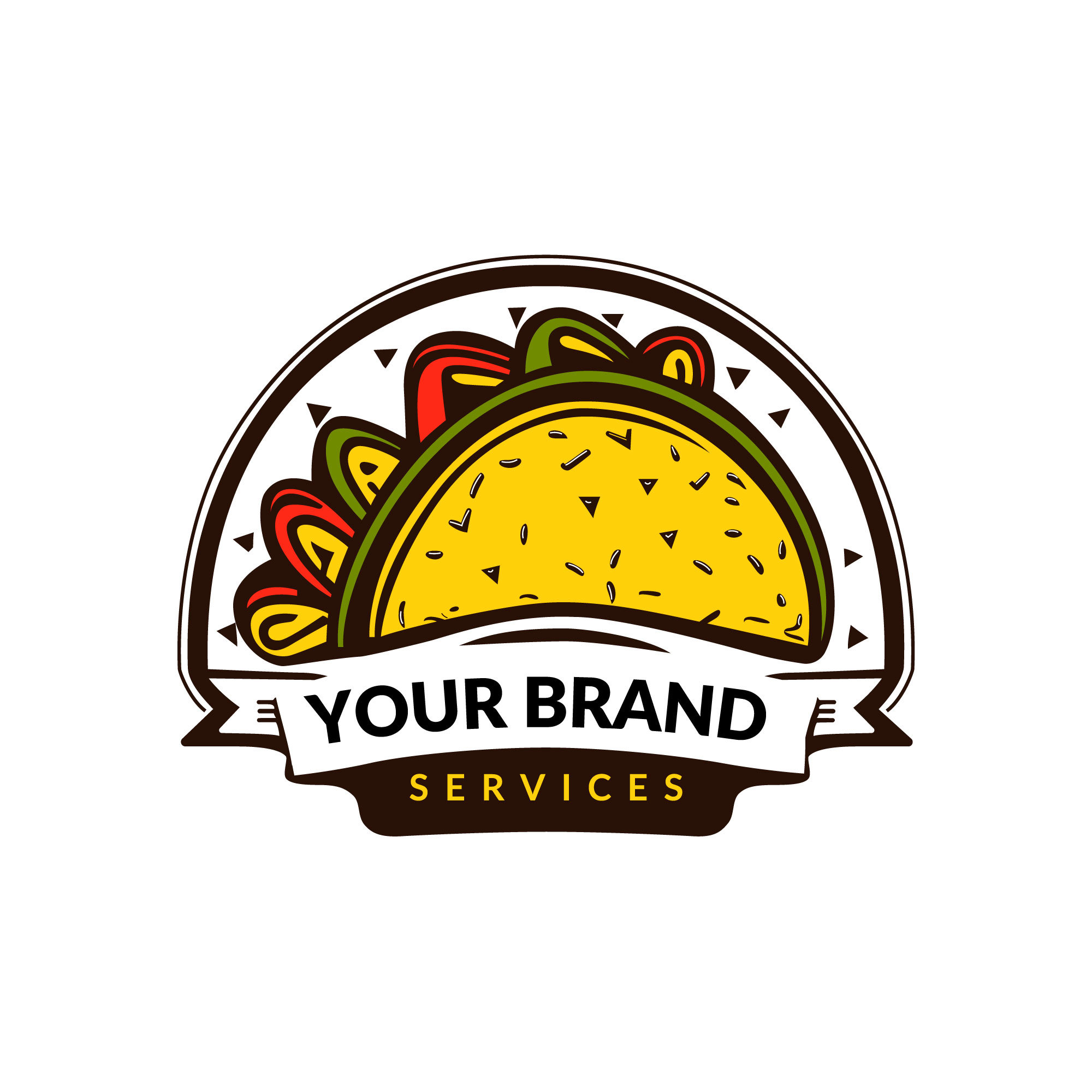 TACO Logo Template, Mexican Food Emblem, Taco Icon, Restaurant Design ...