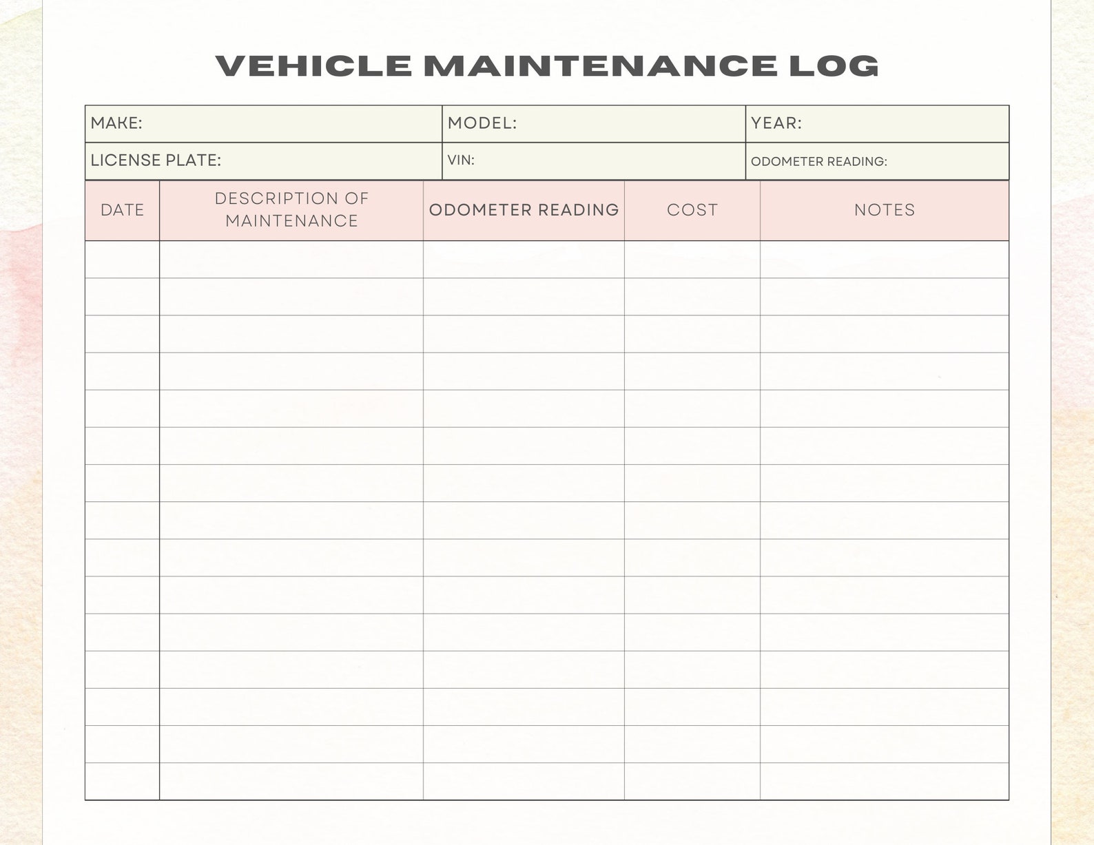 Vehicle Maintenance Log - Stay Organized and Extend Your Car's Lifespan ...