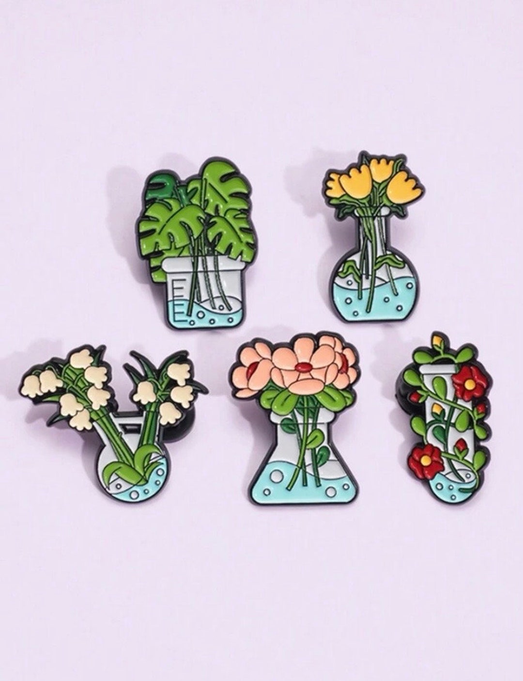 Science Flower Enamel Pins Accessories Sustainability Green Champions ...