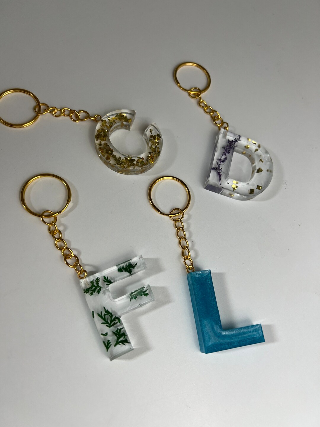 Resin Letter Keychains - Etsy