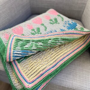 Flower Meadow Blanket Pattern -overlay Mosaic Crochet Pattern - Etsy