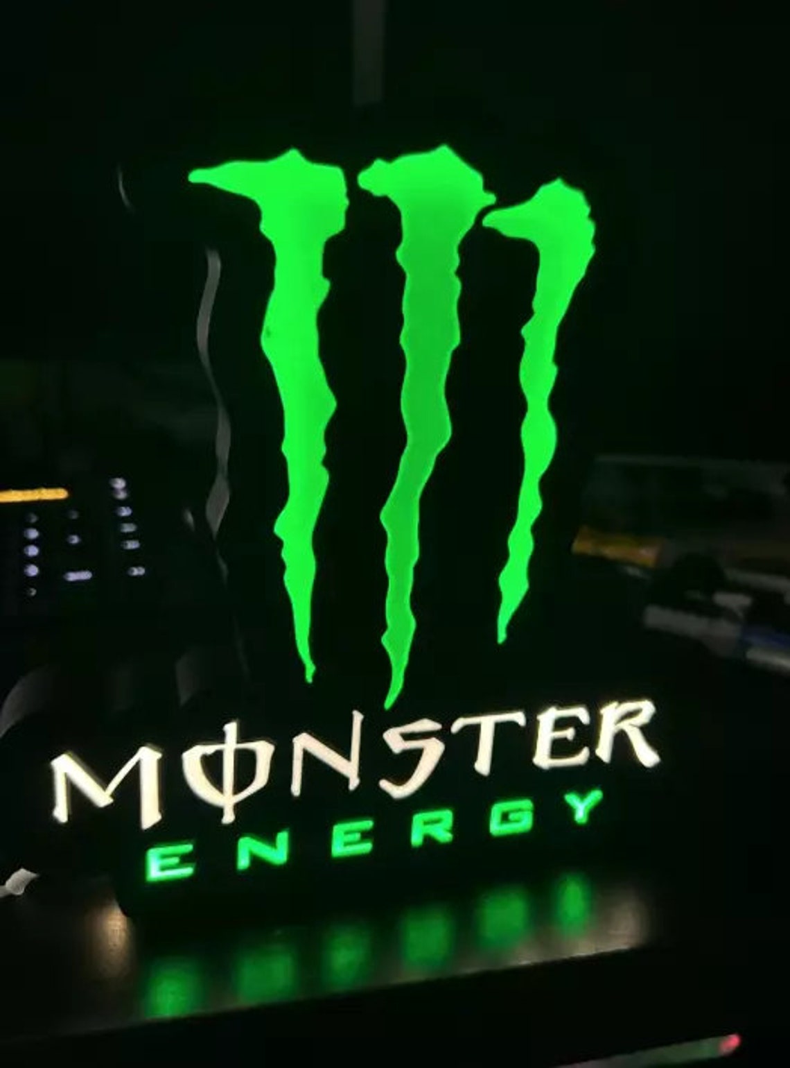 Monster Energy LED Light Sign for Man Cave, Bar, Garage, Bedroom ...